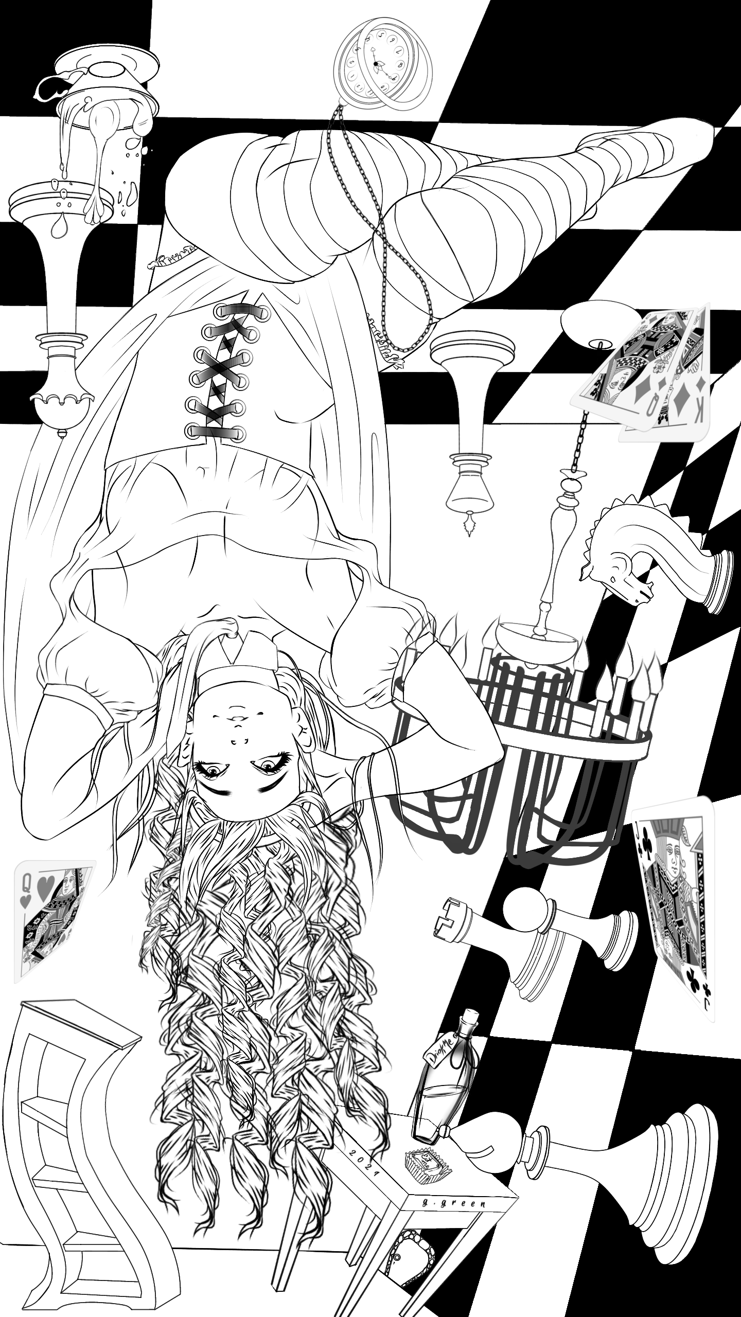 Alice upside-down, right-side up line - ibisPaint