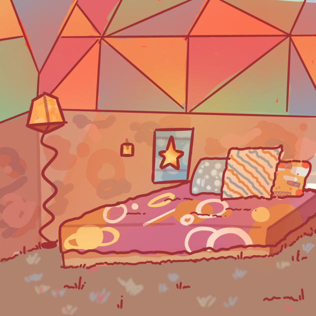 Preppy skylight bedroom🌷💐 - ibisPaint