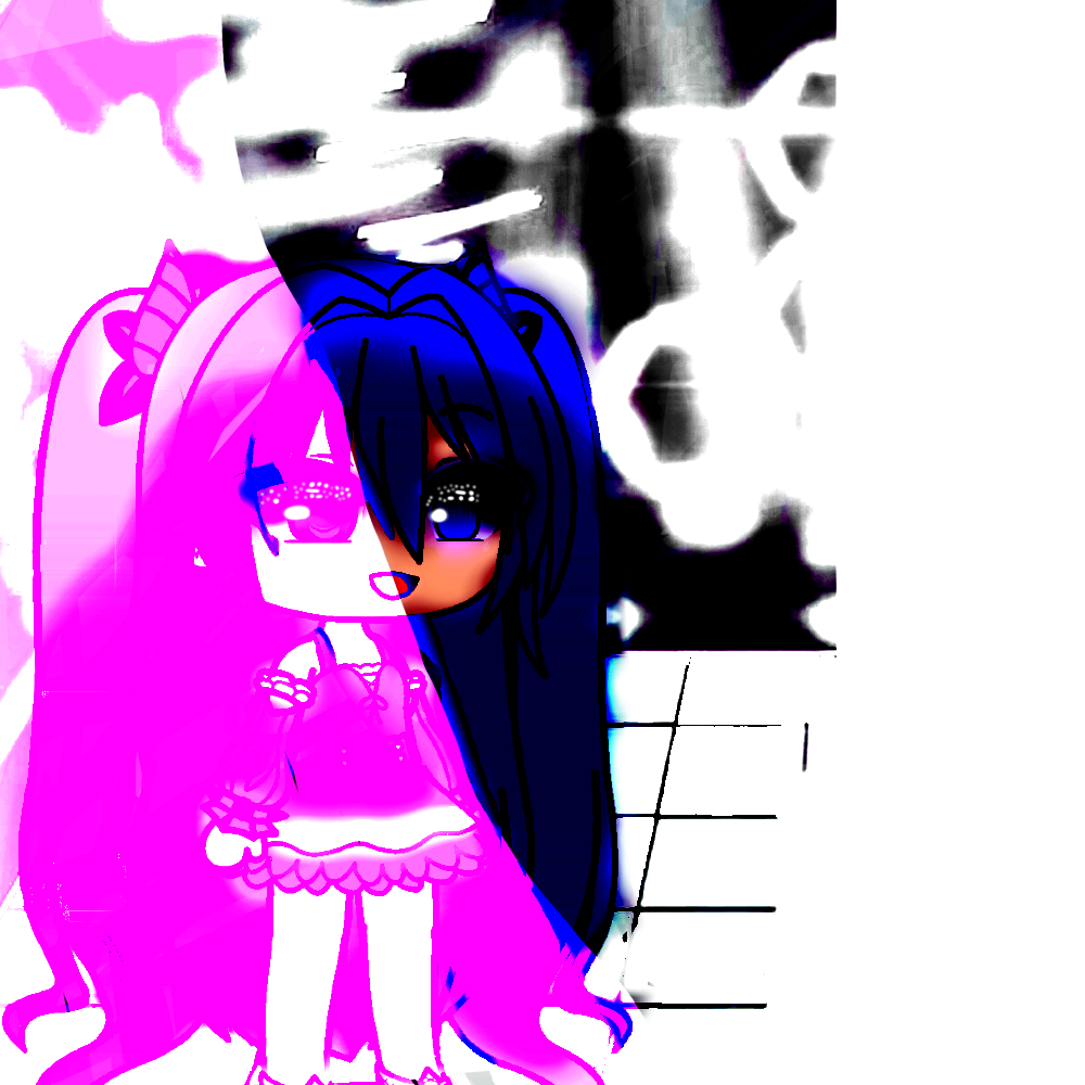 Blue haired girl on stage - ibisPaint