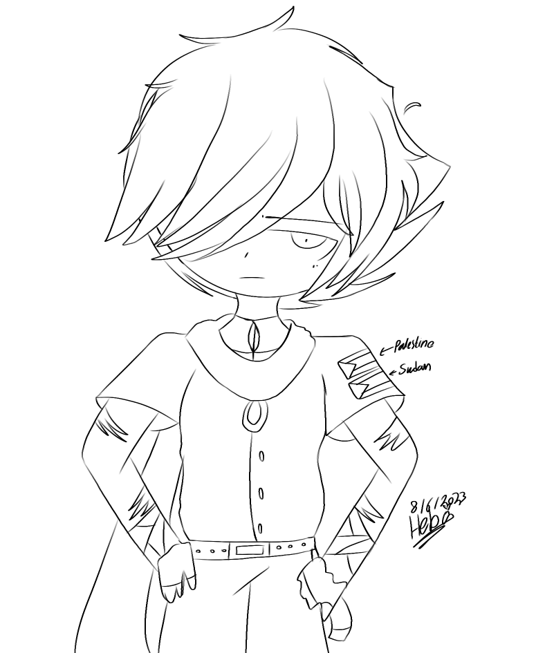 Countryhumans Egypt lineart for coloring - ibisPaint