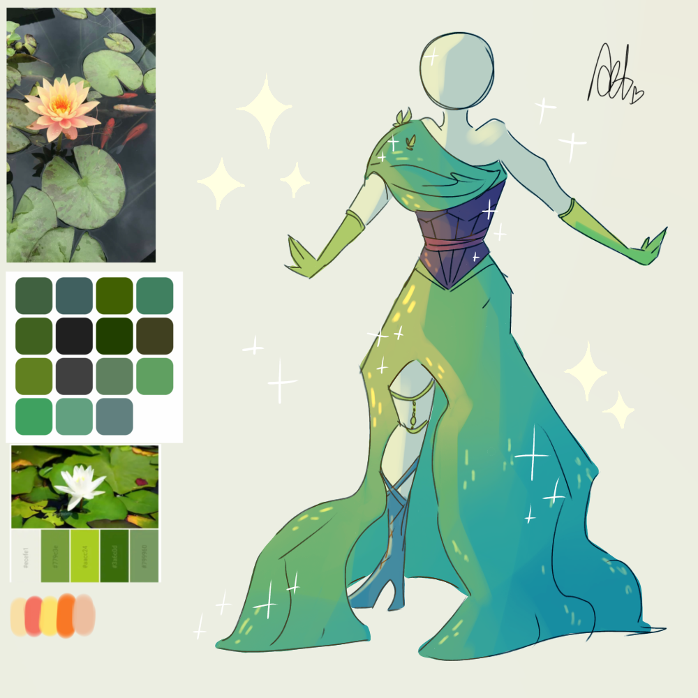 Lilypad prom dress design - ibisPaint