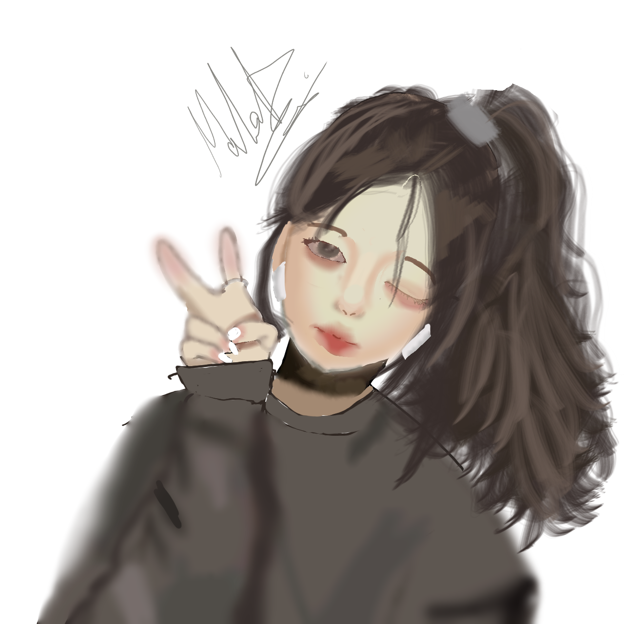 her eye looks swollen T-T - ibisPaint