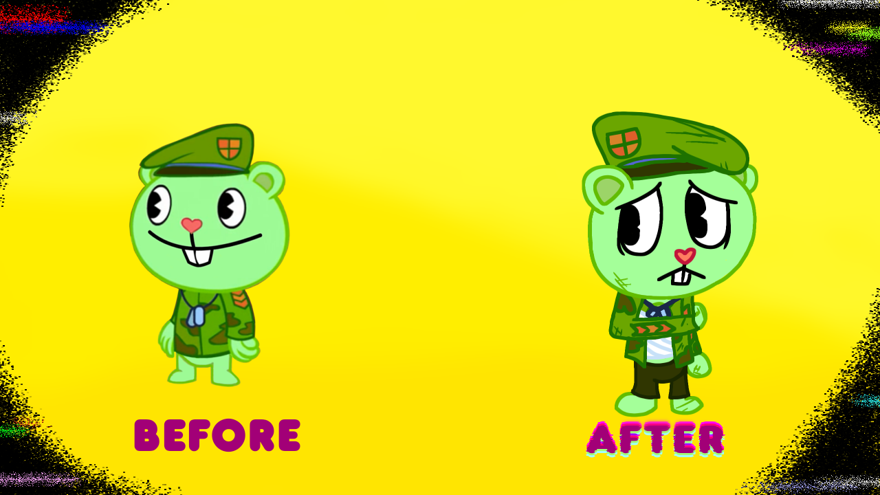 Before and after pibby Flippy - ibisPaint