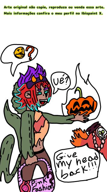 Holding a pumpkin head. - ibisPaint