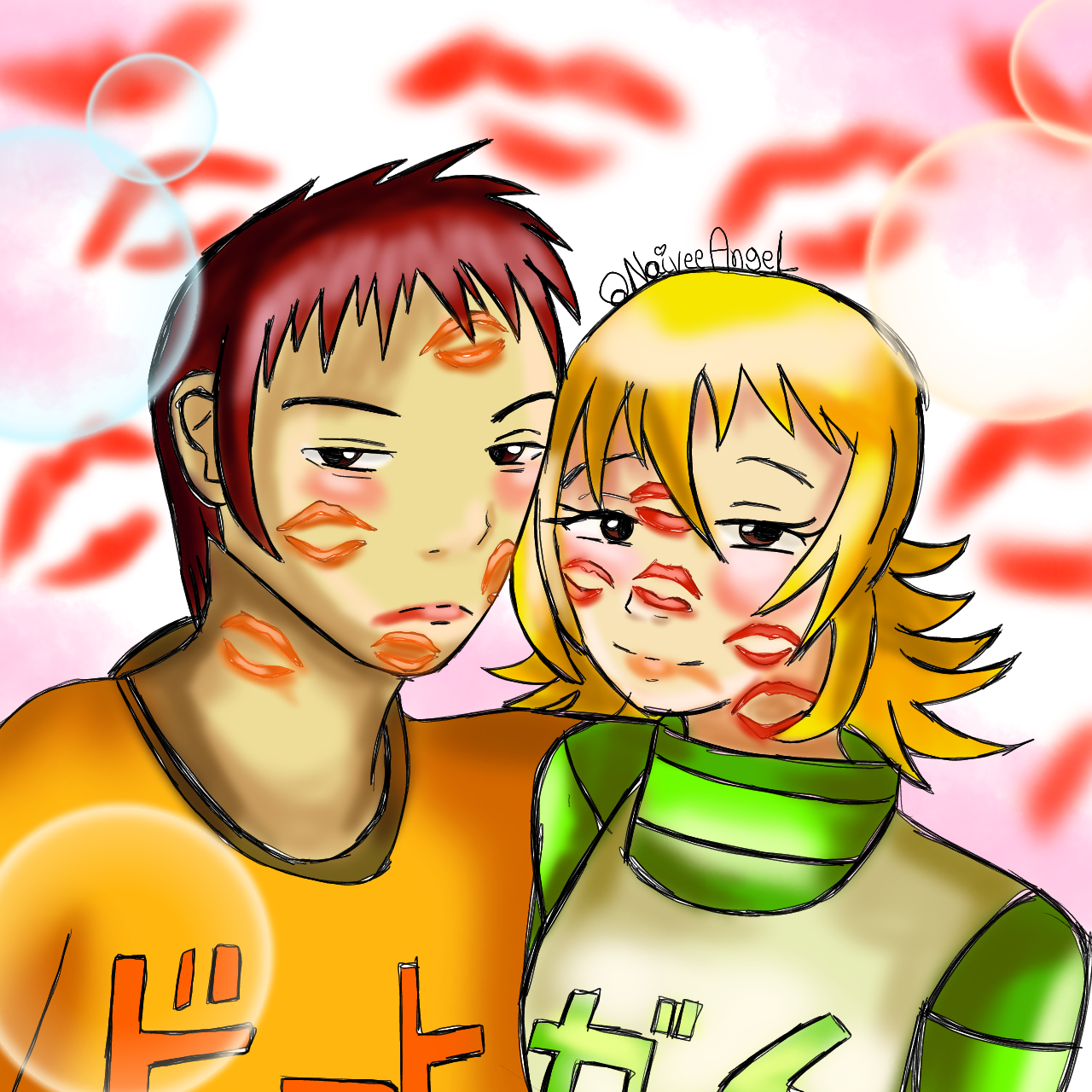 Two dorks covered in kisses 💛💚 (JSR) - ibisPaint