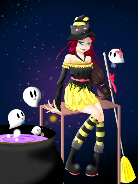 The Witch and her Ghosts - ibisPaint