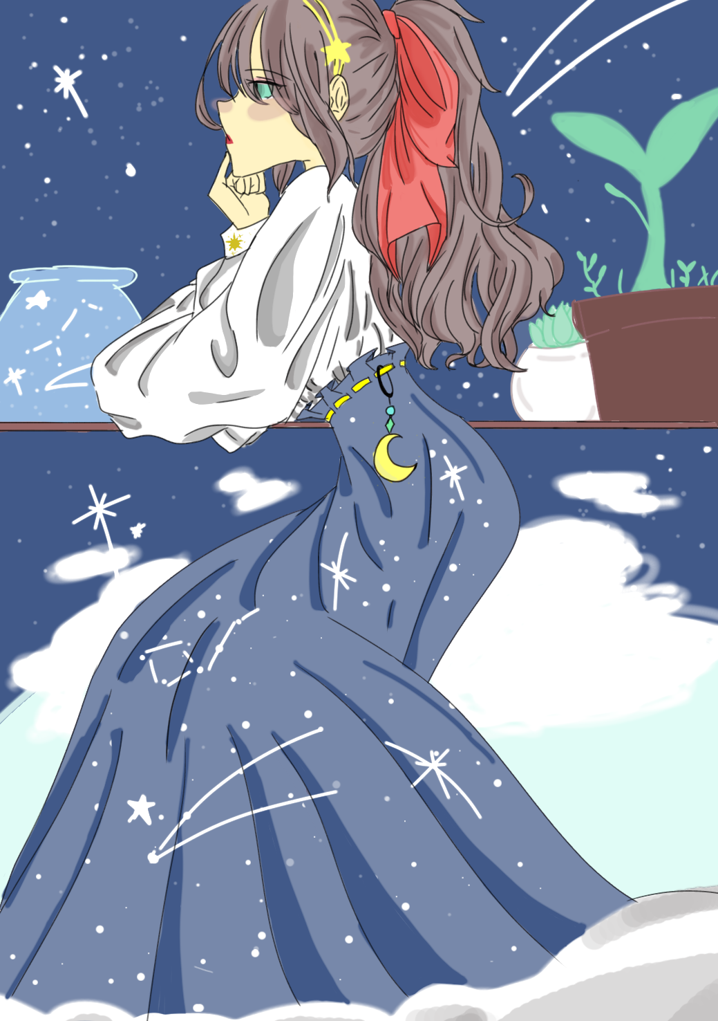 thinking girl - ibisPaint