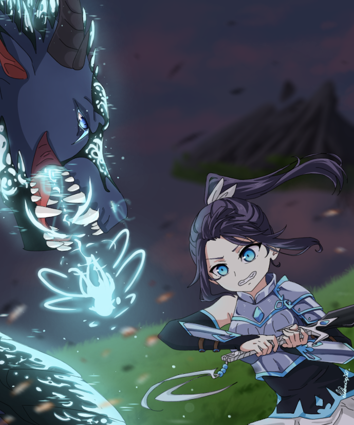 Lizana and the Dragon 《Cel Shading》 - ibisPaint