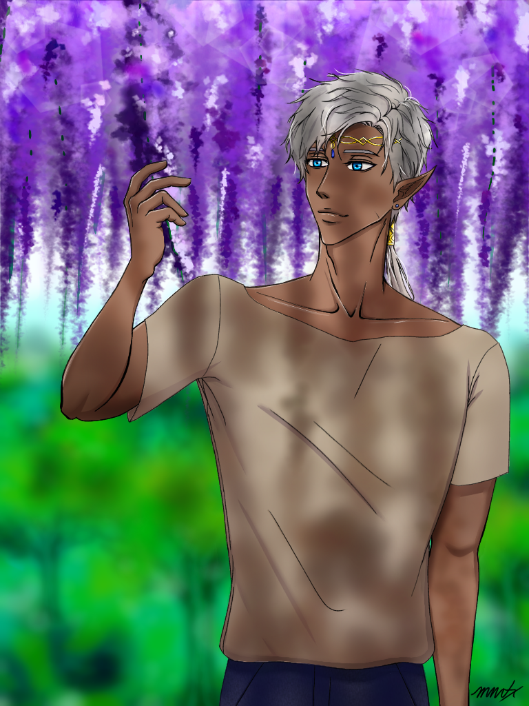 Elf Under the Wisteria Tree - ibisPaint