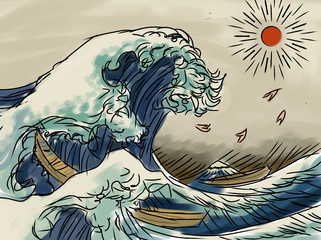 the great wave ofrece kanagawa🏯🌊 - ibisPaint