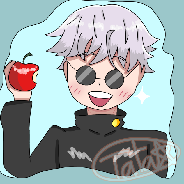 Chibi Gojo with an apple - ibisPaint