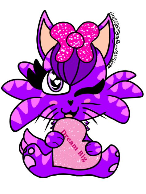 Conversation Heart Purple And Pink Kitte - ibisPaint