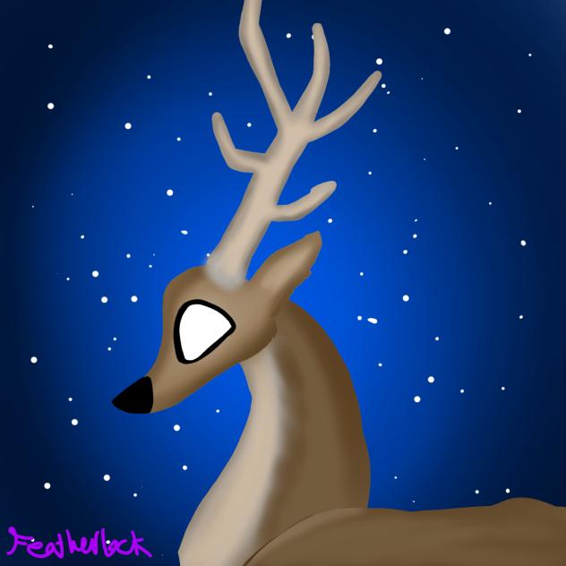 deer in snow - ibisPaint
