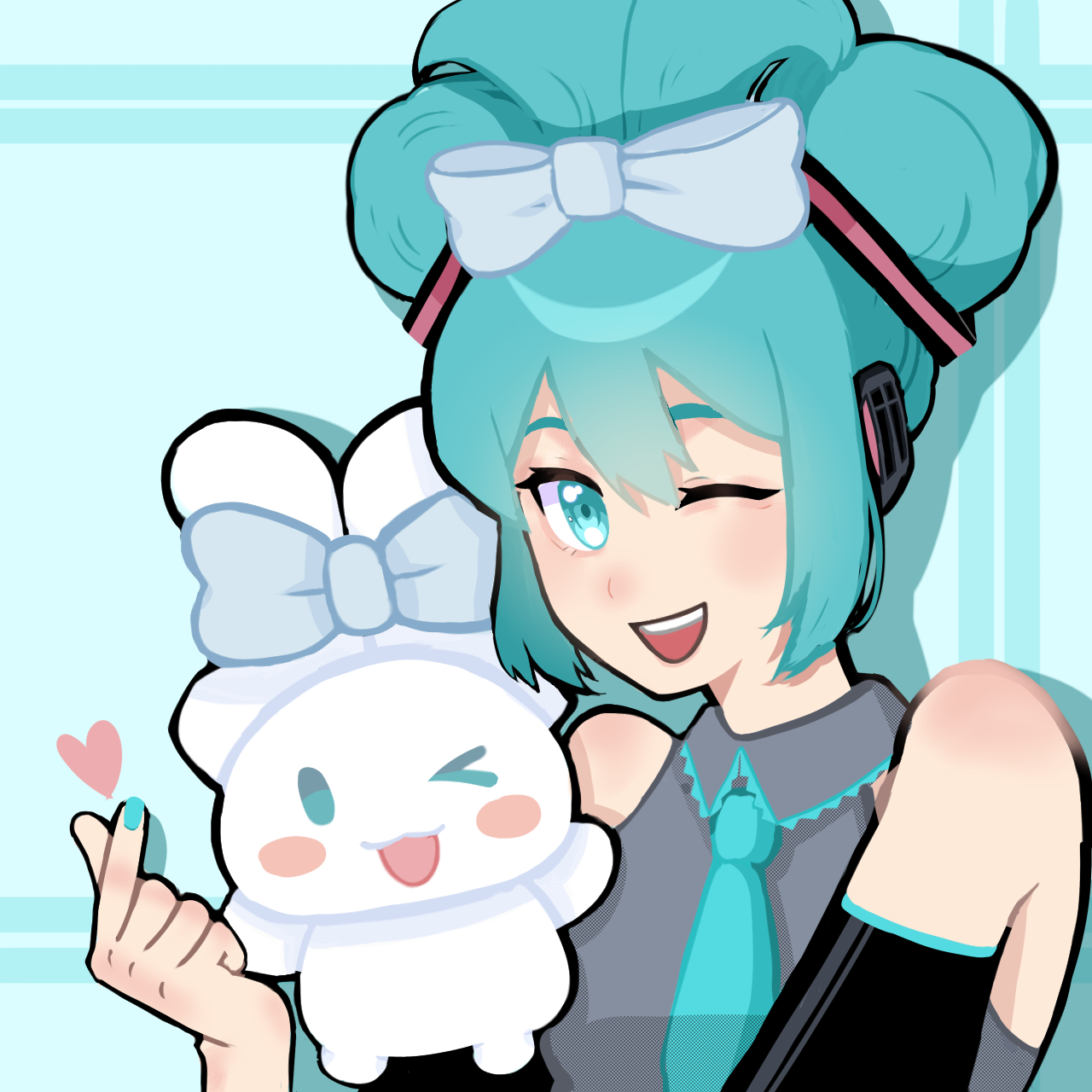 Miku and cinnamon roll - ibisPaint