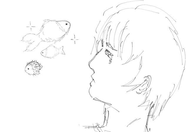 Sad man and fish - ibisPaint