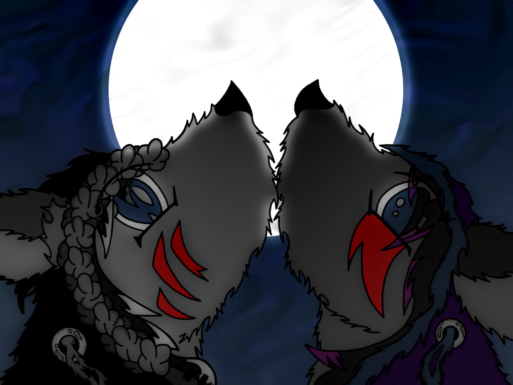Wolves in the Moonlight - ibisPaint