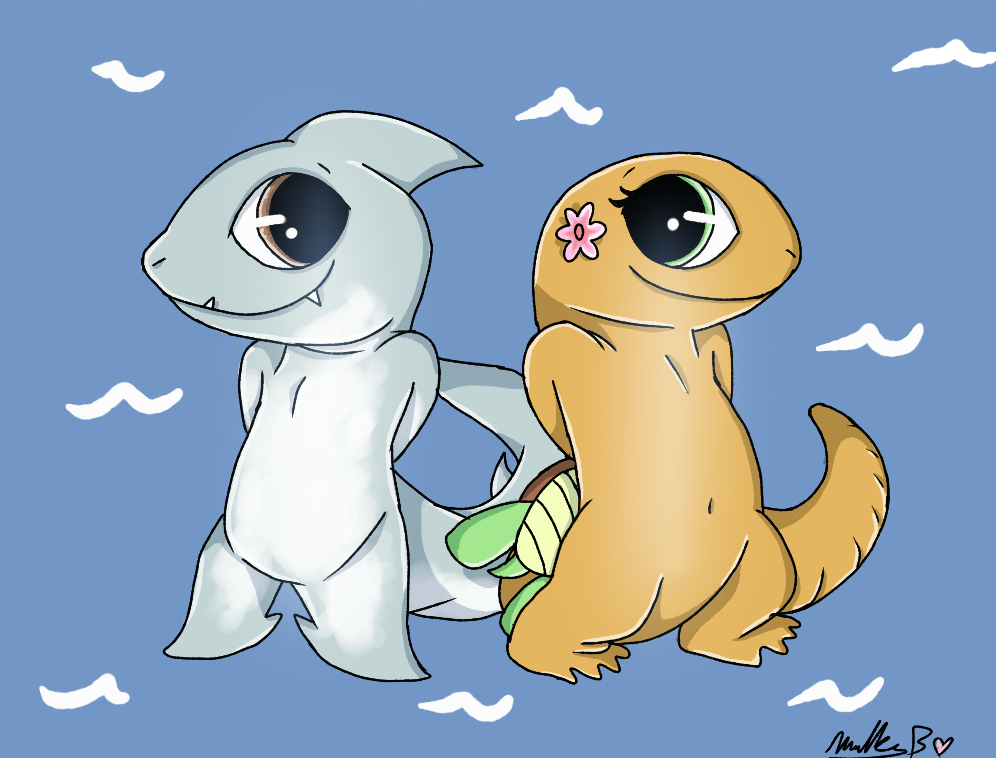 Lilah and Chomps!🦎🦈😍😍 - ibisPaint
