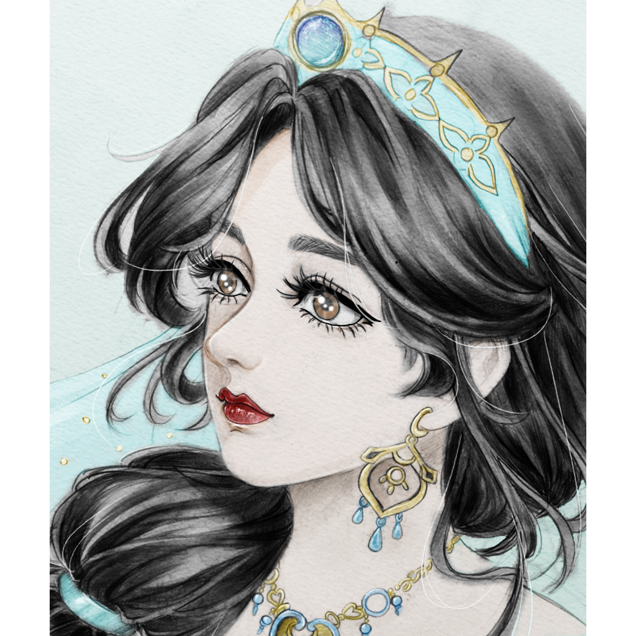 Semi realistic Princess Jasmine. - ibisPaint