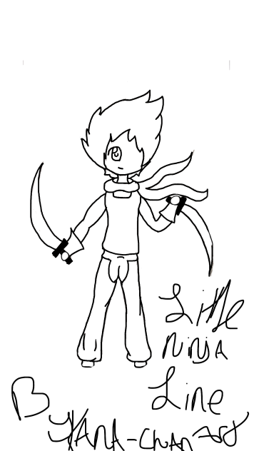 little ninja line art. - ibisPaint