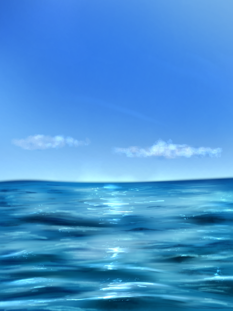Ocean landscape (plain sky) - ibisPaint