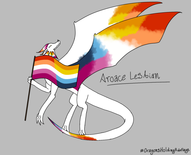 Dragon Holding Aroace Lesbian Flag IbisPaint dragon-holding-aroace-lesbian-flag-ibispaint