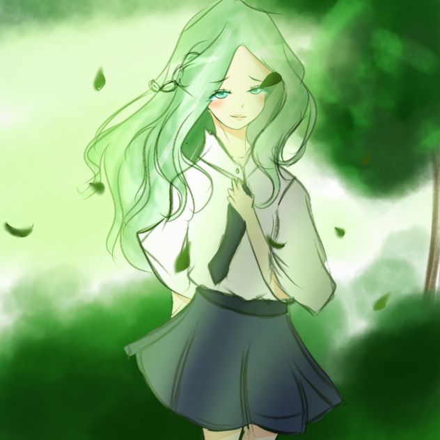 Student in pretty forest - ibisPaint