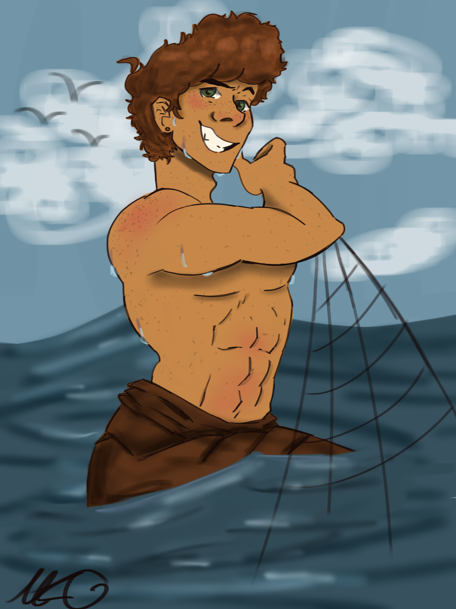 A fish fishing - ibisPaint