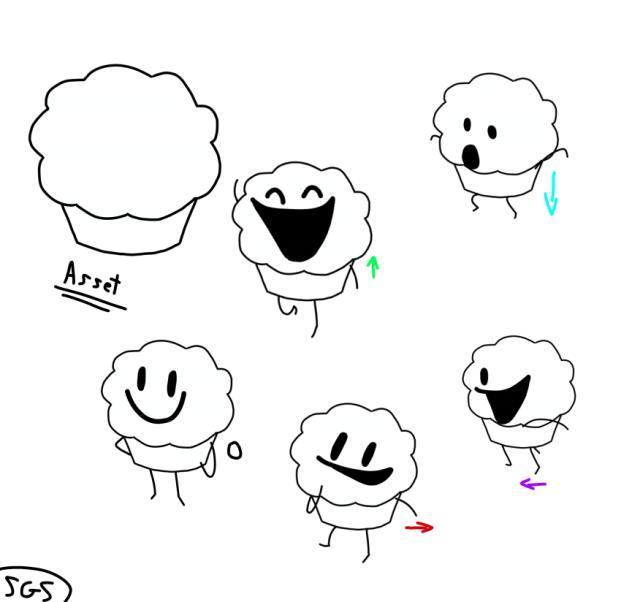 FNF DIE Muffin P1 Poses, Idle, Asset - ibisPaint