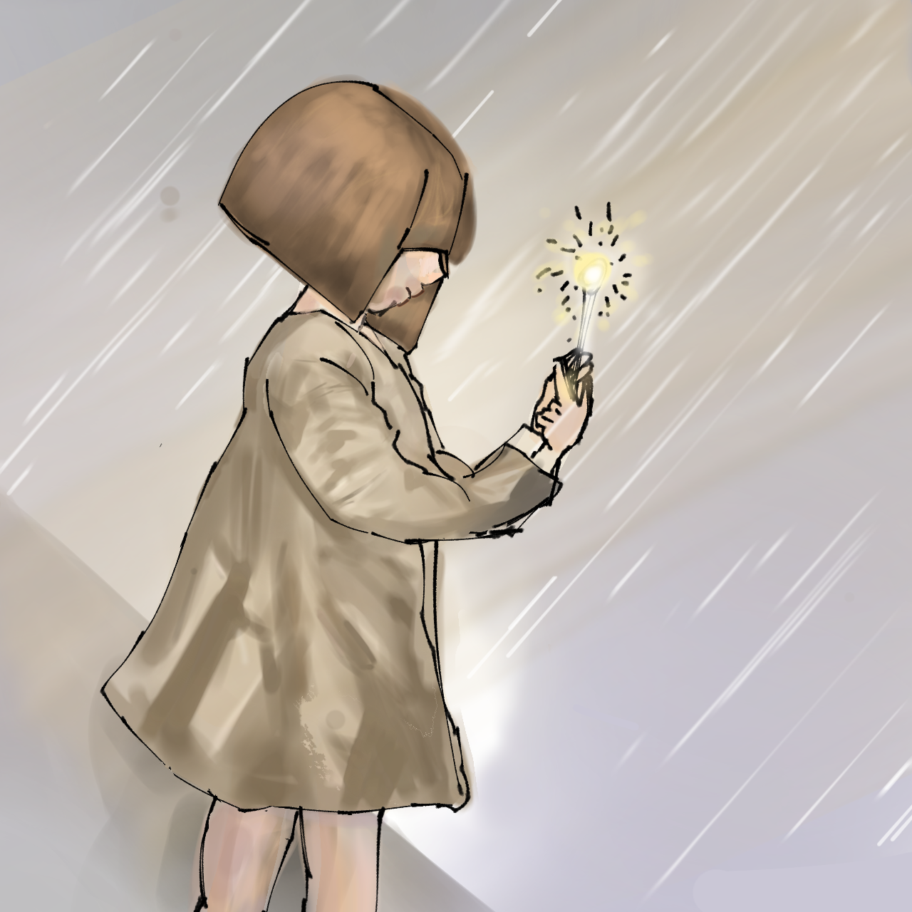 in the rain - ibisPaint