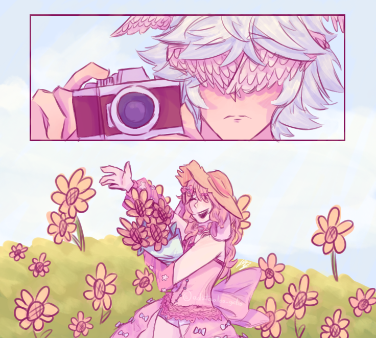 foto en el campo de flores - ibisPaint