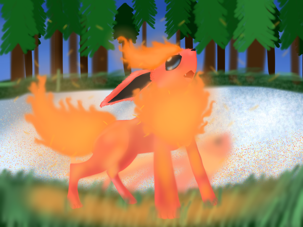 Flareon (with bg) - ibisPaint