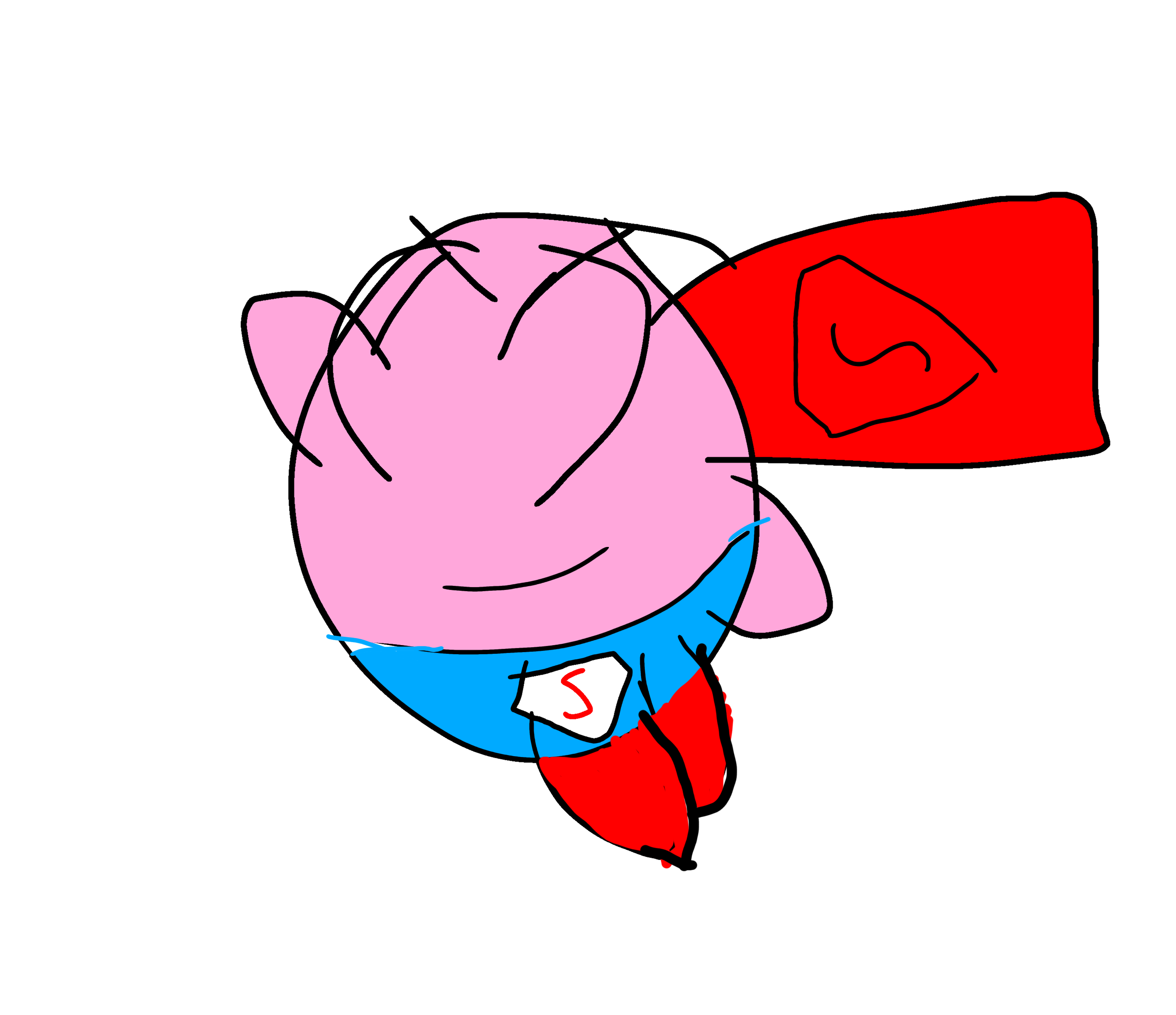 Kirby as SuperMan - ibisPaint