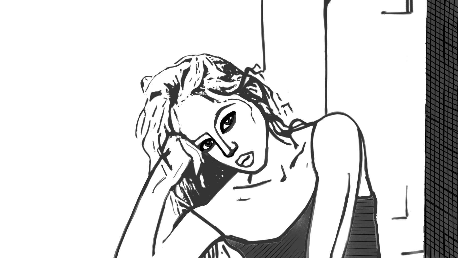 Erica in the hallway - ibisPaint