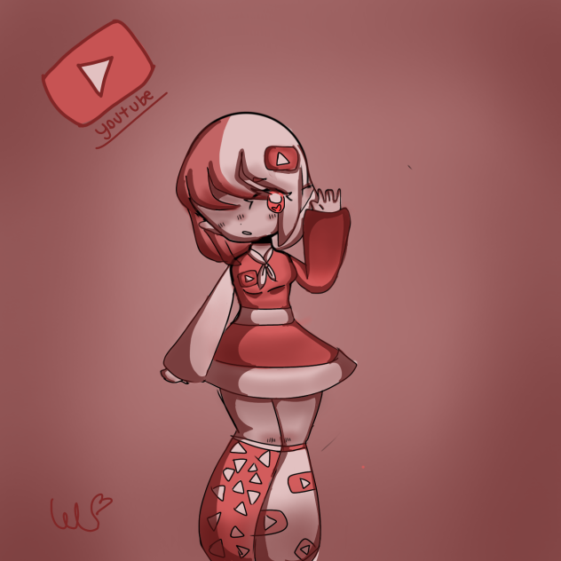 YouTube as a character ️🤍 - ibisPaint