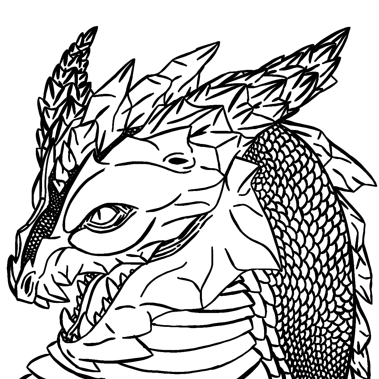 Rocky Jagged Dragon Head - ibisPaint