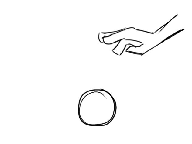 the hand grabbing the ball - ibisPaint