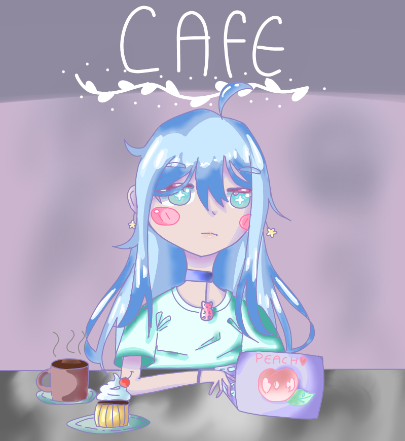Work at the cafe - ibisPaint