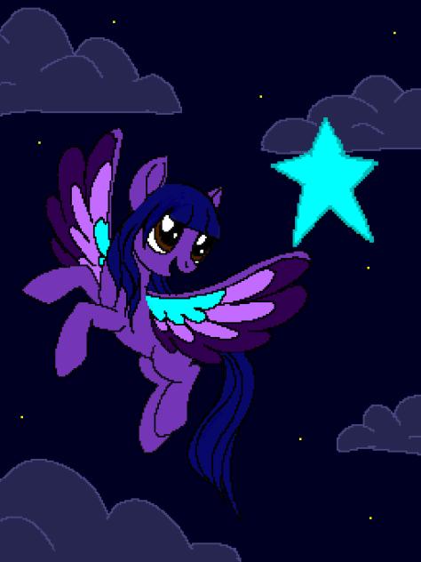 Volando en una noche estrellada - ibisPaint