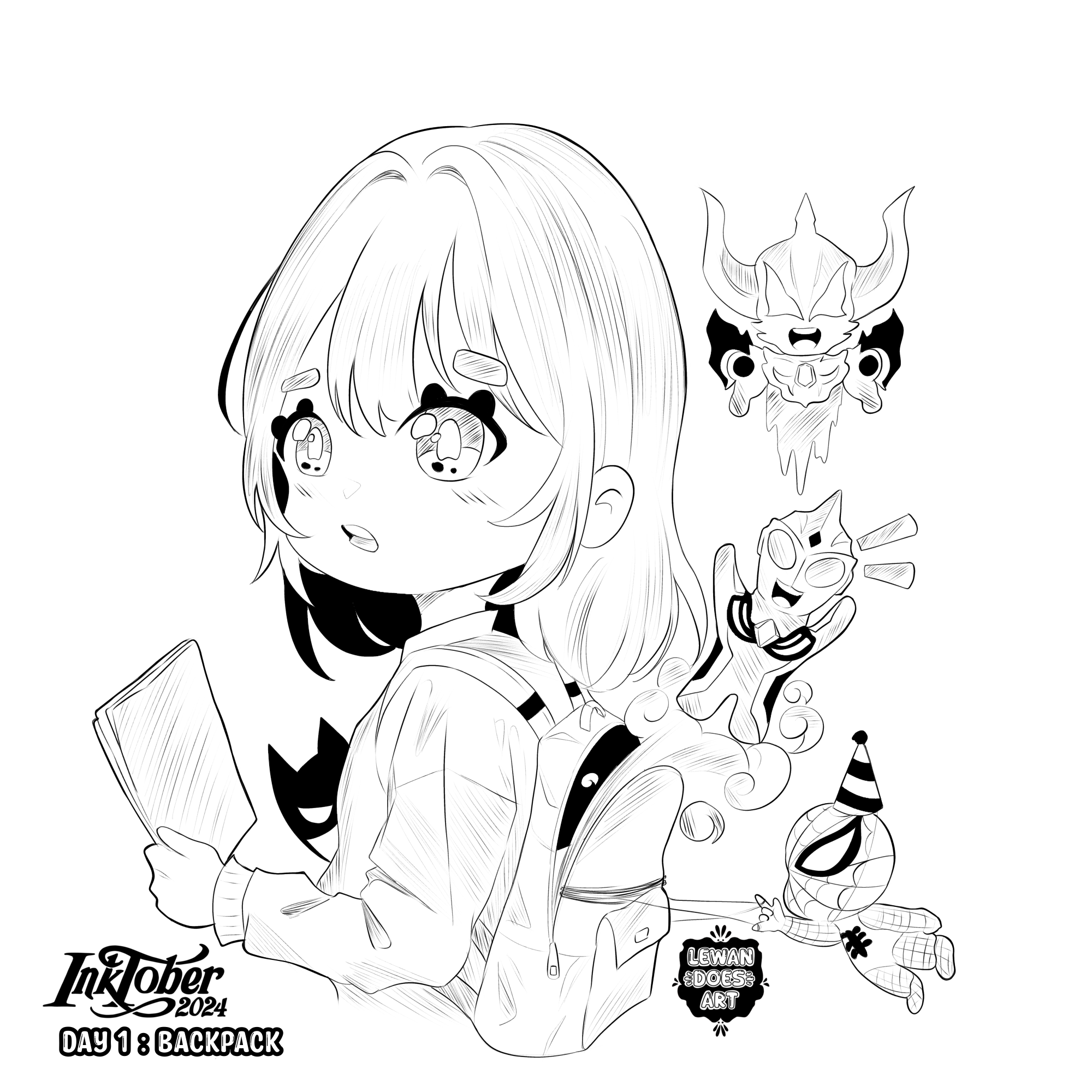 INKTOBER 2024 DAY 1 BACKPACK - ibisPaint