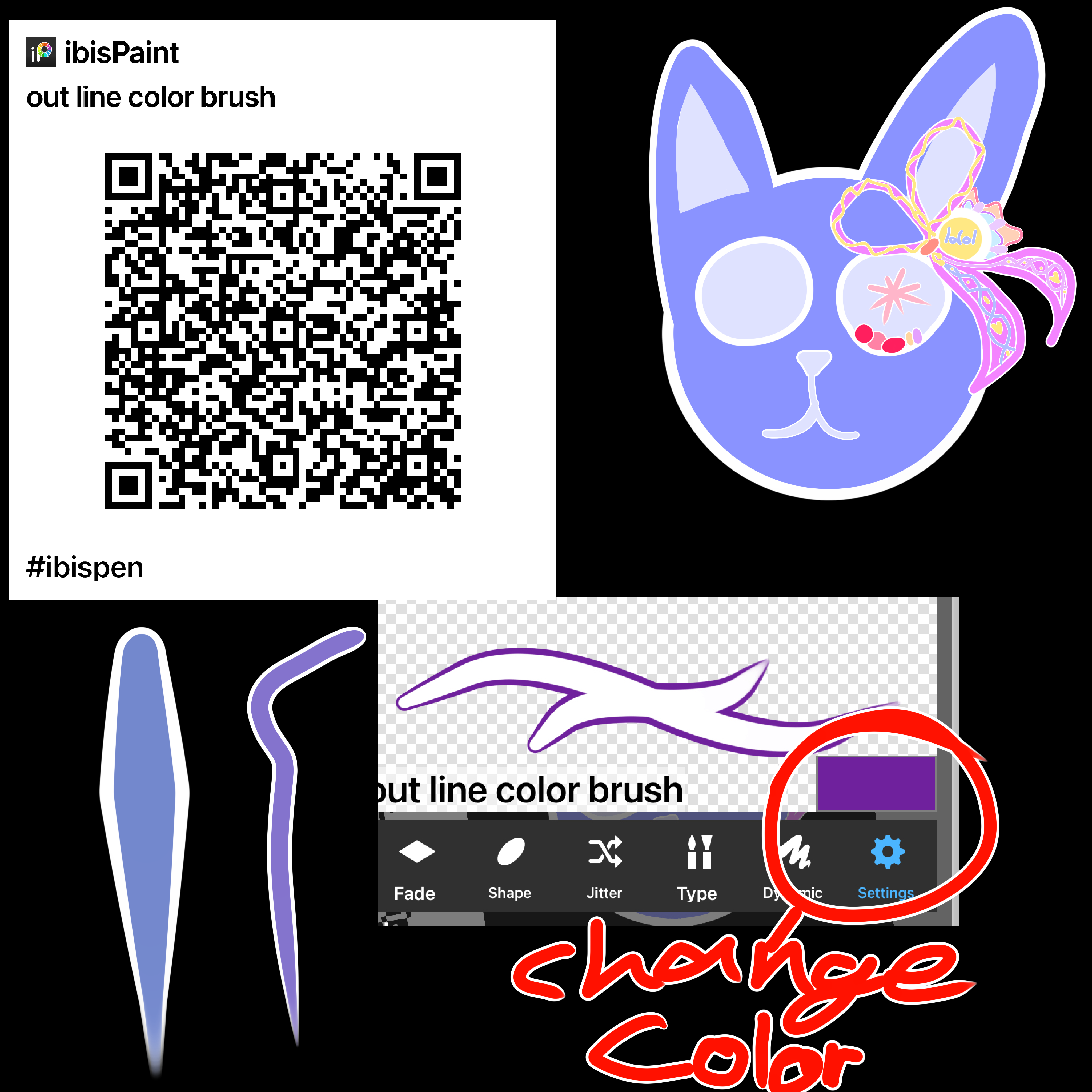 Outline color brush - ibisPaint