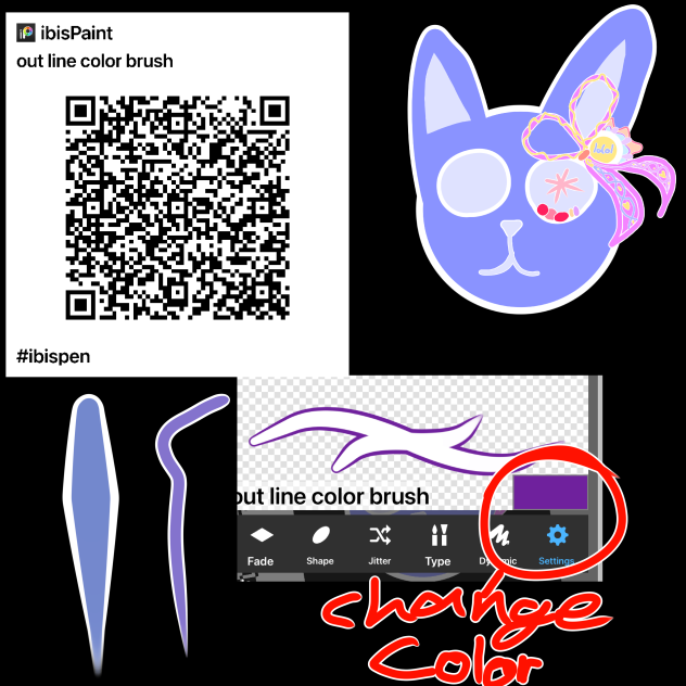 Outline color brush - ibisPaint