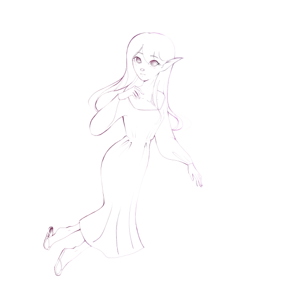 elf lineart - ibisPaint