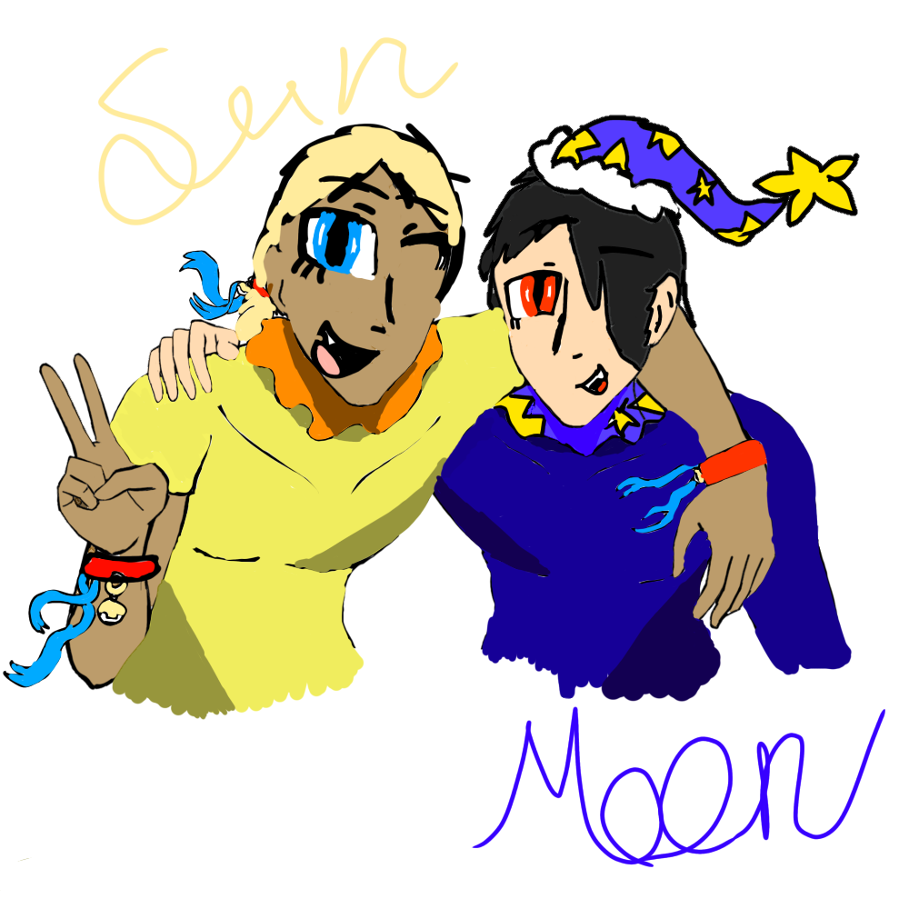 Sunrise and moondrop as humans - ibisPaint