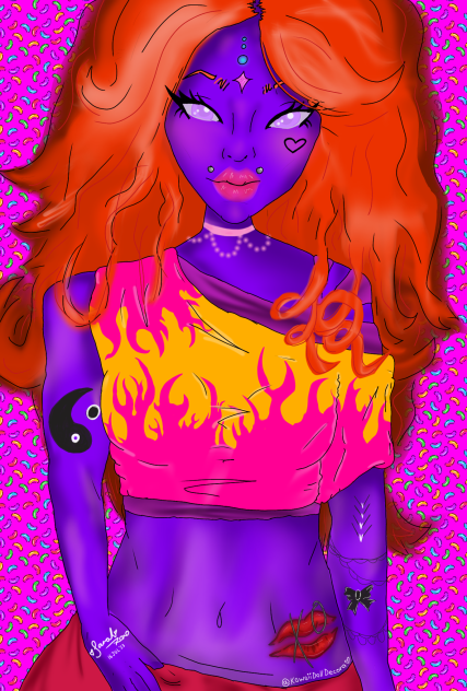 PurpleGirl_Flames - ibisPaint