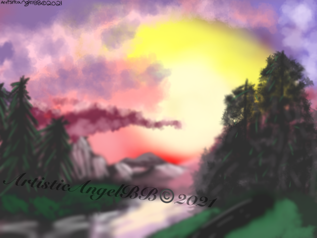 Following A Bob Ross Tutorial Digitally - ibisPaint