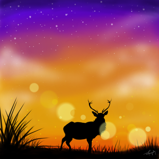 Twilight Stag - ibisPaint