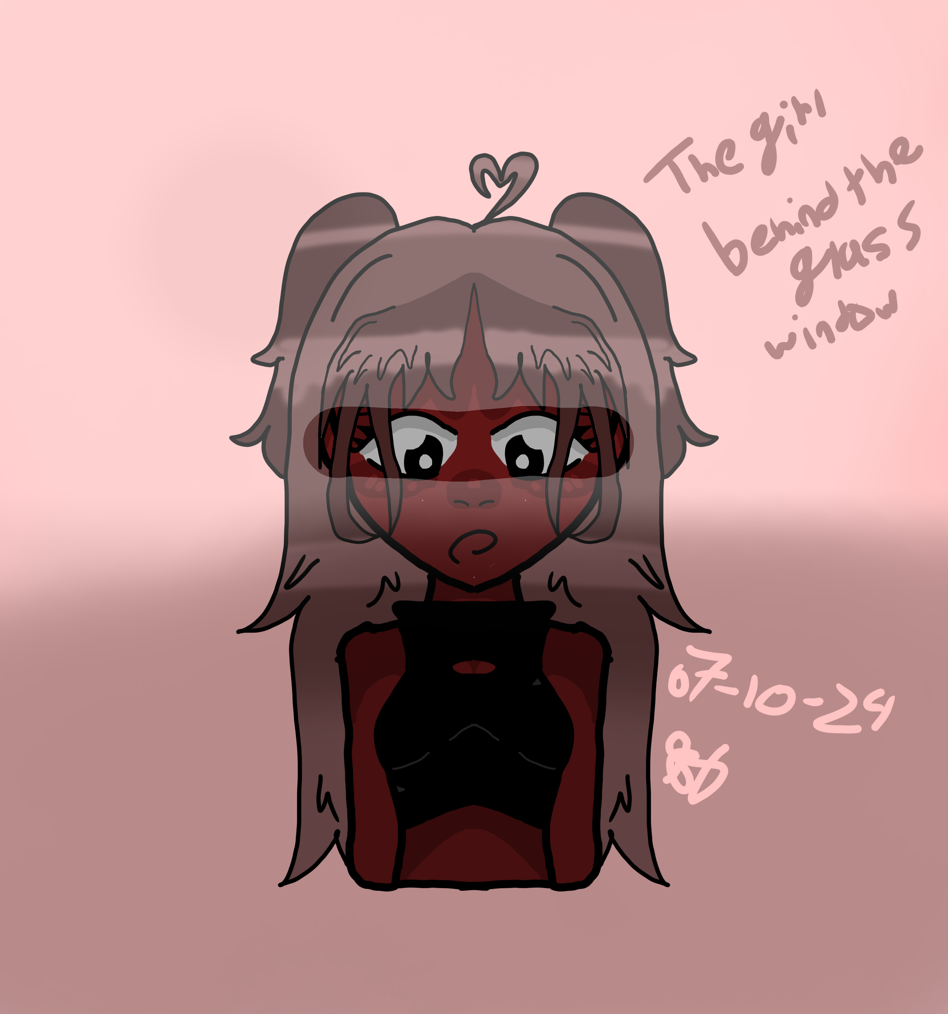 The girl behind the glass window - ibisPaint