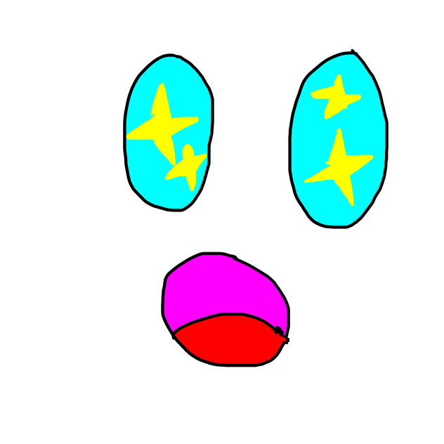 Blue shiny eye and surprise face - ibisPaint