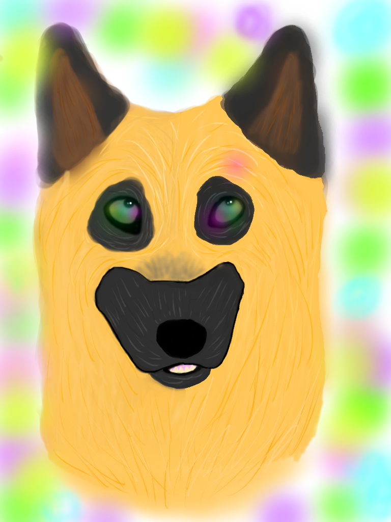 German shepherd doodle( with dots ) - ibisPaint