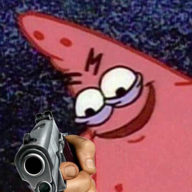 Evil patrick with a gun - ibisPaint